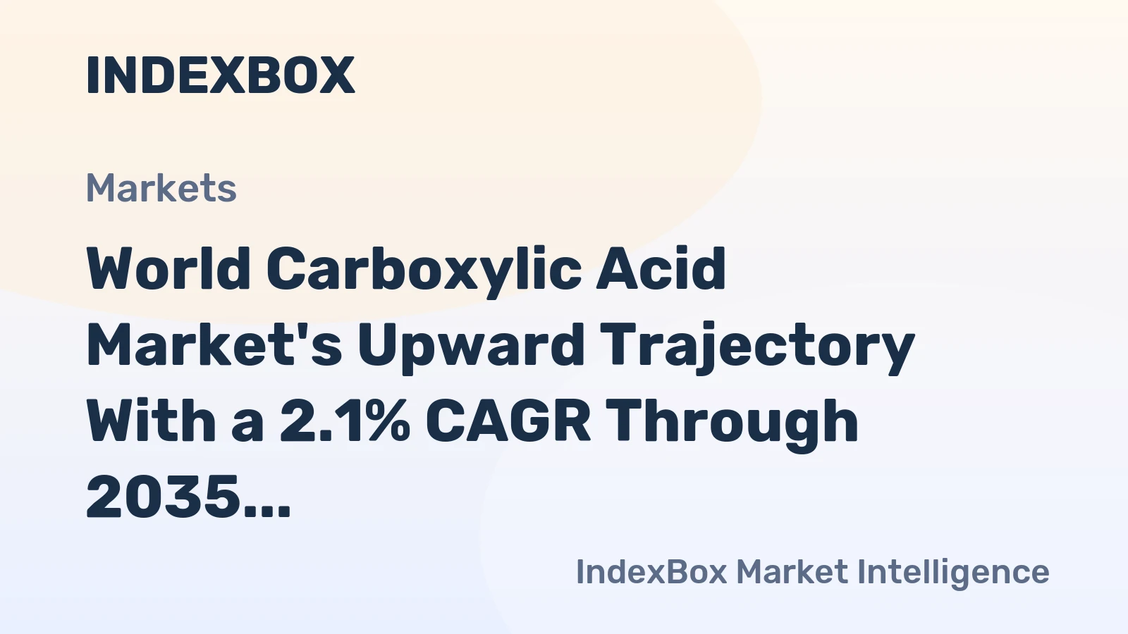 World Carboxylic Acid Market's Upward Trajectory With a 2.1% CAGR Through 2035