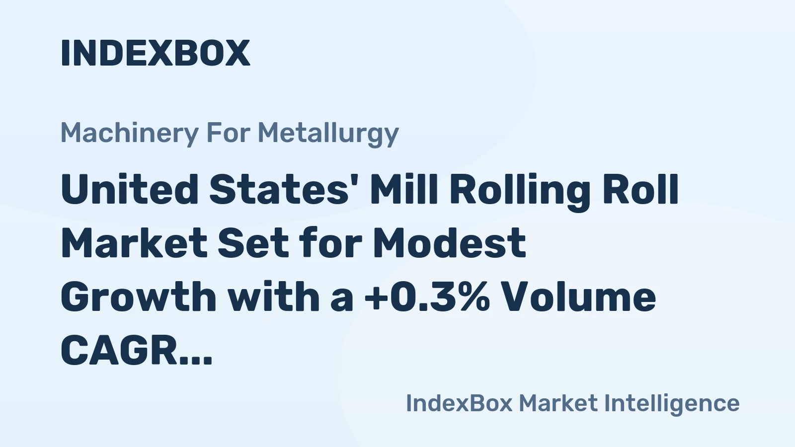 United States' Mill Rolling Roll Market Set for Modest Growth with a +0.3% Volume CAGR