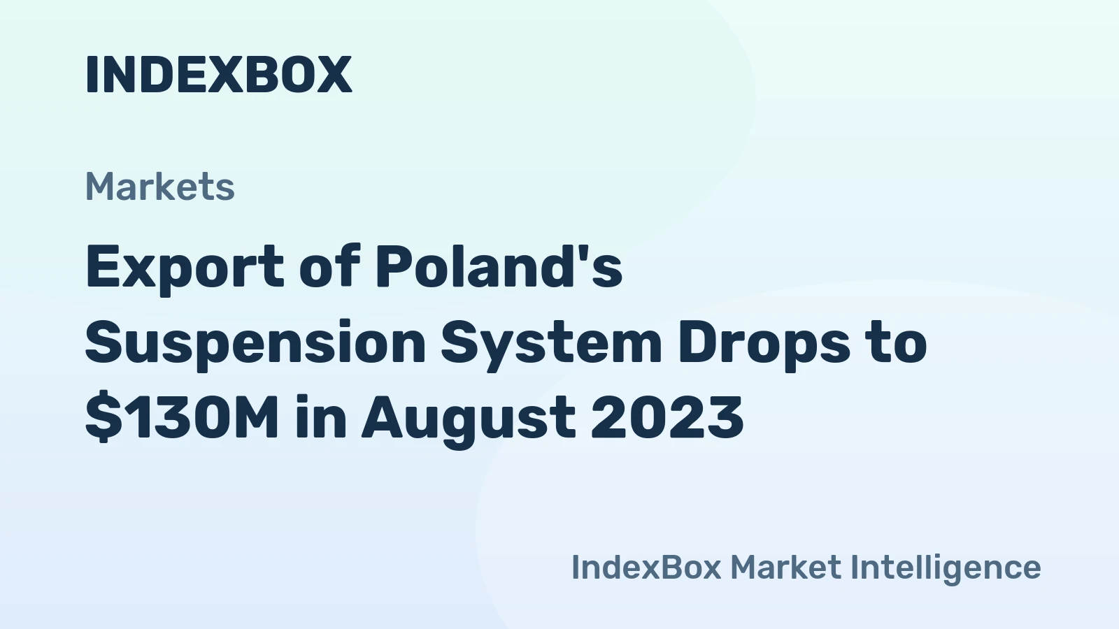 Export of Poland's Suspension System Drops to $130M in August 2023