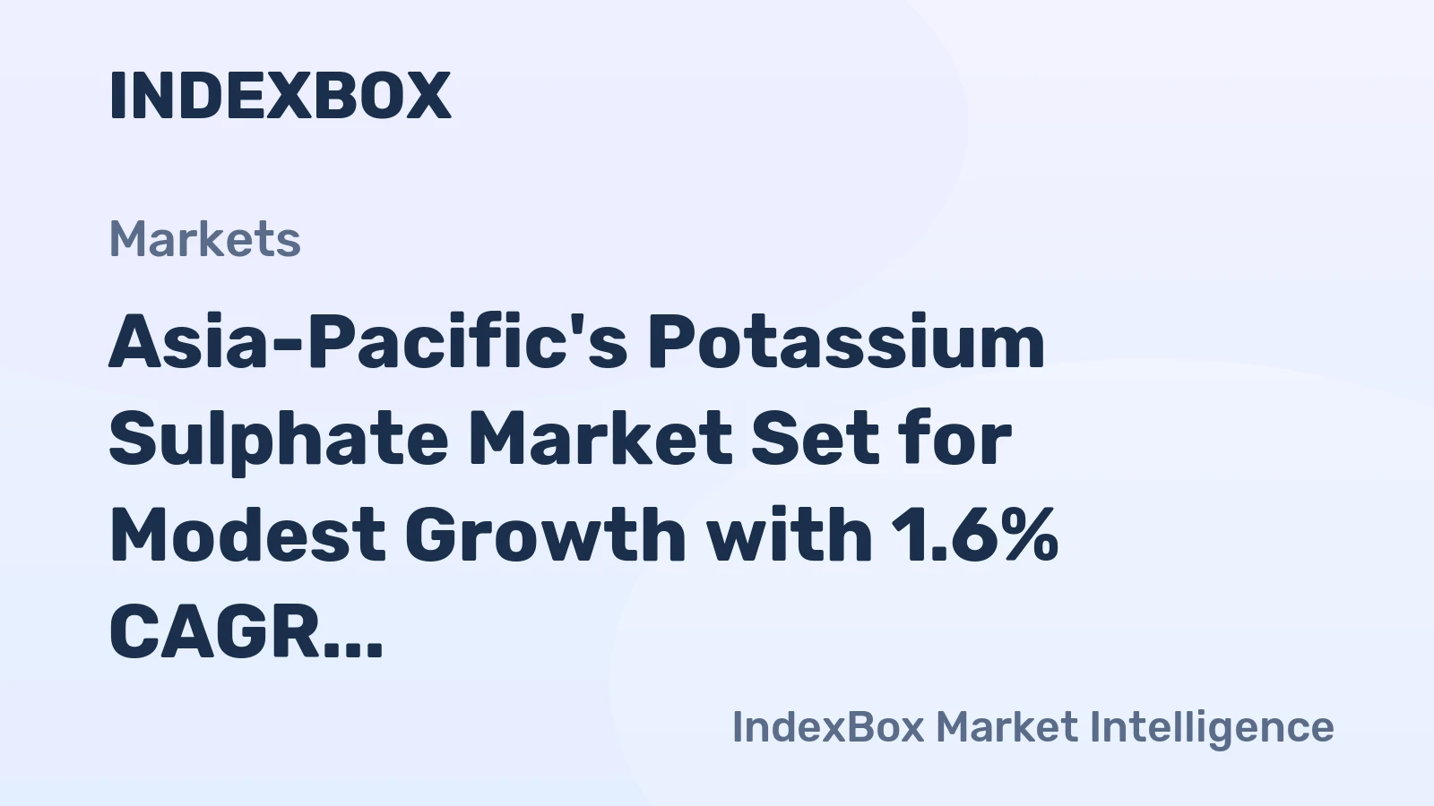 Asia-Pacific's Potassium Sulphate Market Set for Modest Growth with 1.6% CAGR Through 2035