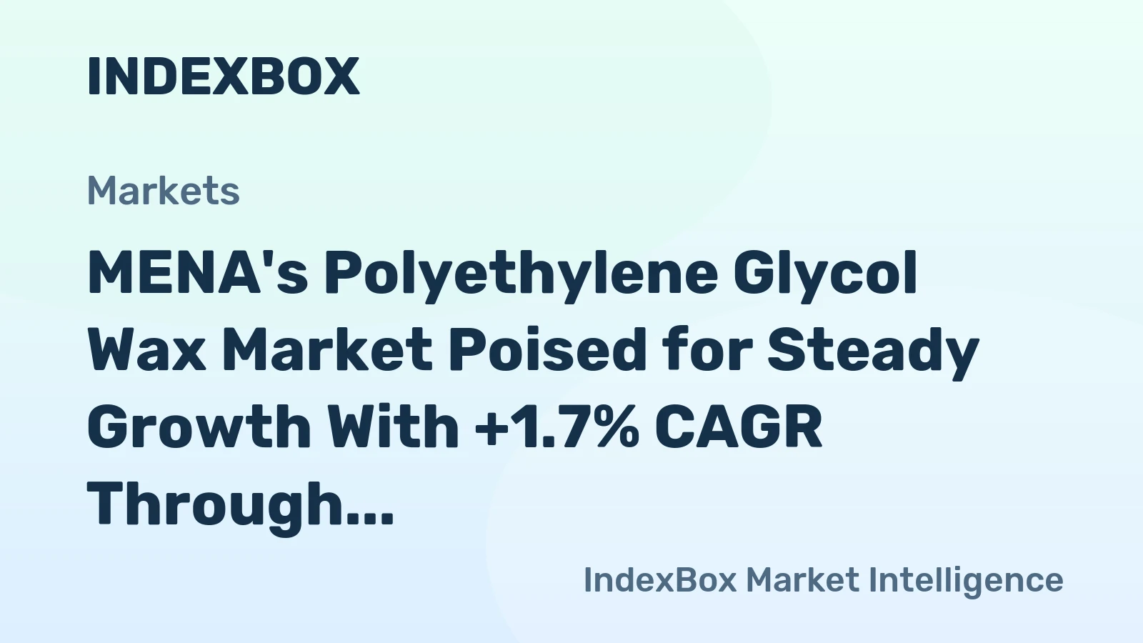 MENA's Polyethylene Glycol Wax Market Poised for Steady Growth With +1.7% CAGR Through 2035