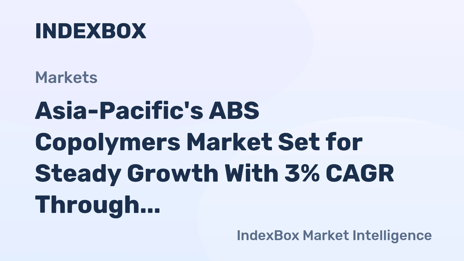 Asia-Pacific's ABS Copolymers Market Set for Steady Growth With 3% CAGR Through 2035