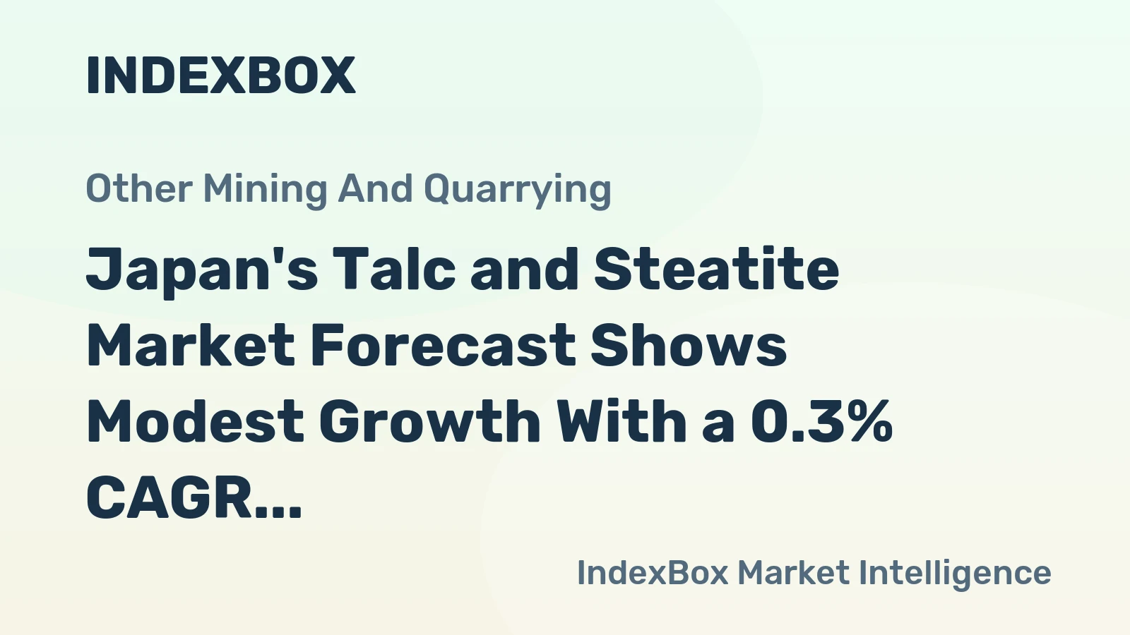 Japan's Talc and Steatite Market Forecast Shows Modest Growth With a 0.3% CAGR in Value