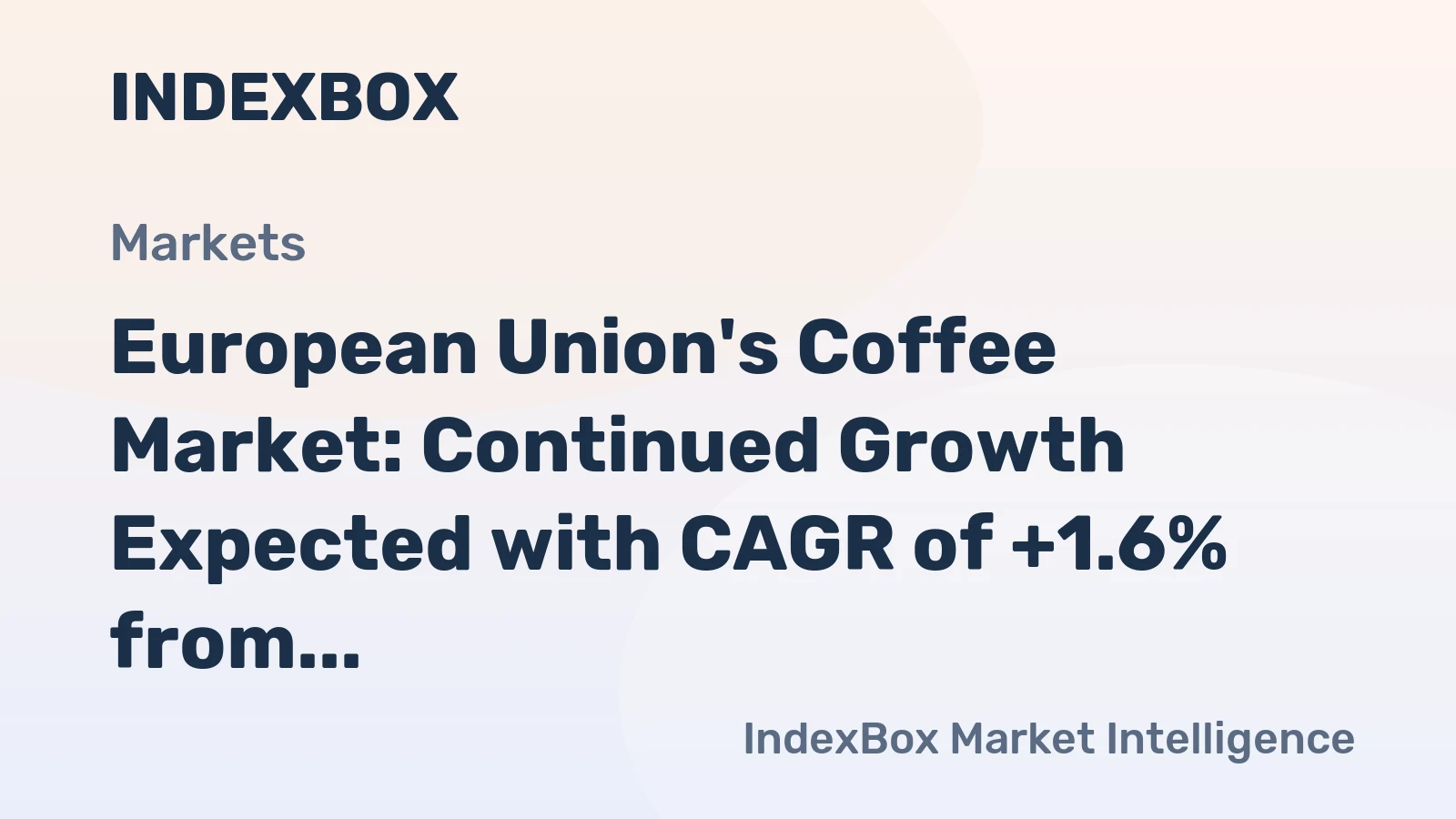 European Union's Coffee Market: Continued Growth Expected with CAGR of +1.6% from 2024 to 2035