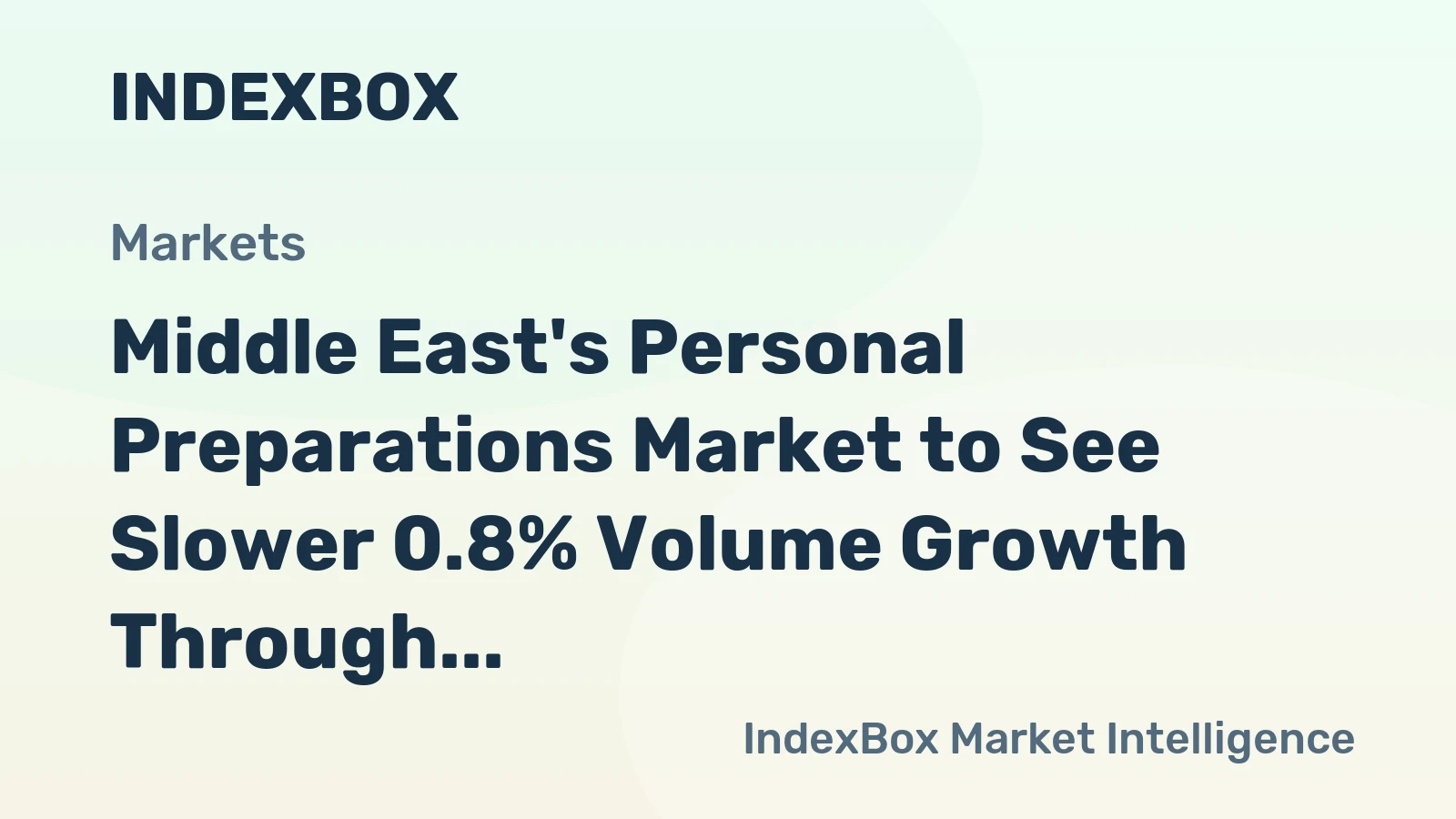 Middle East's Personal Preparations Market to See Slower 0.8% Volume Growth Through 2035