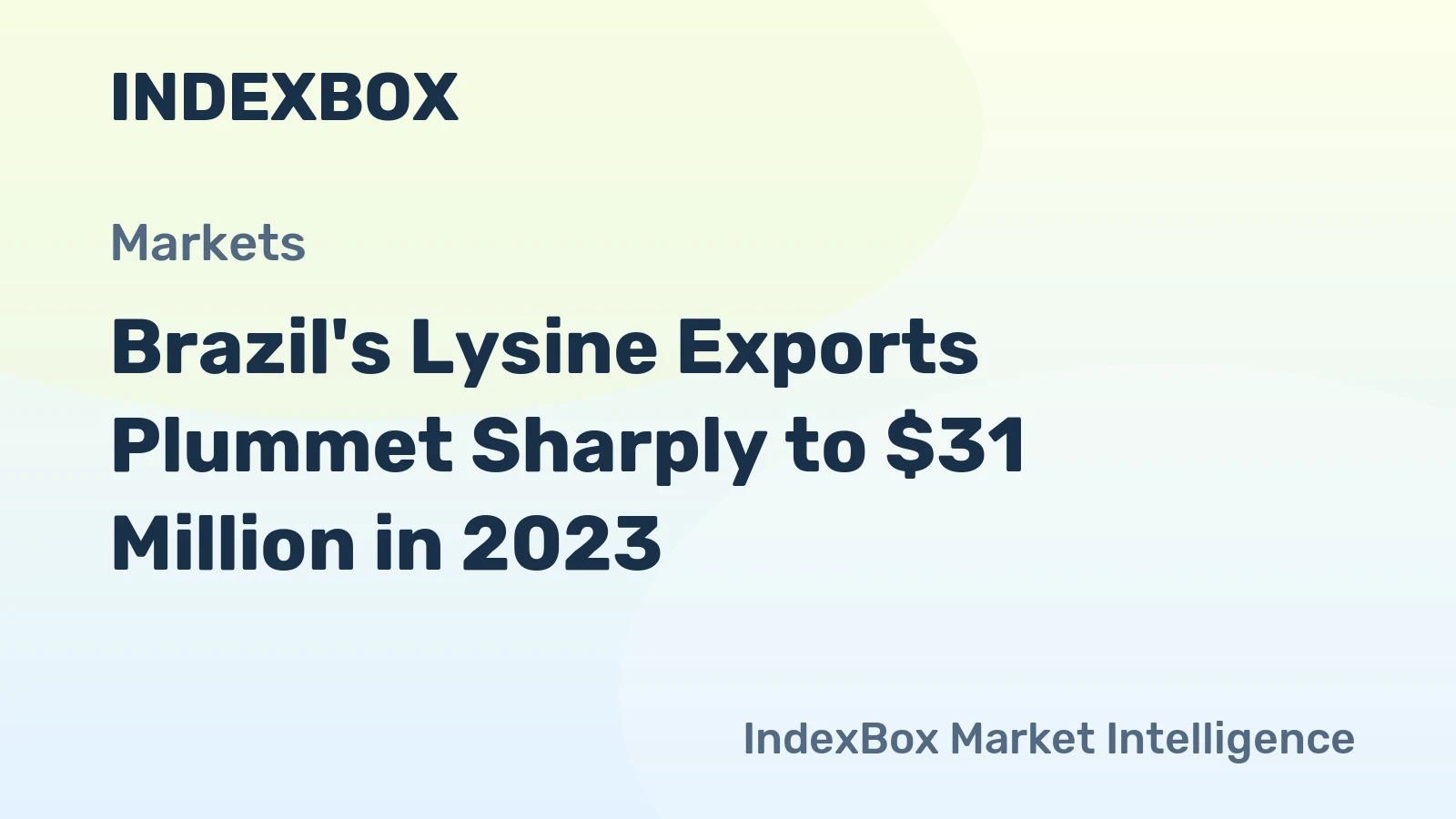 Brazil's Lysine Exports Plummet Sharply to $31 Million in 2023