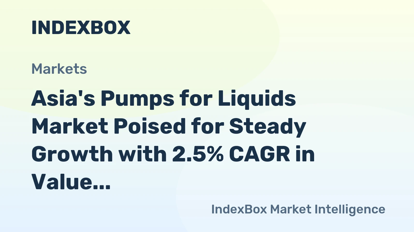 Asia's Pumps for Liquids Market Poised for Steady Growth with 2.5% CAGR in Value Through 2035