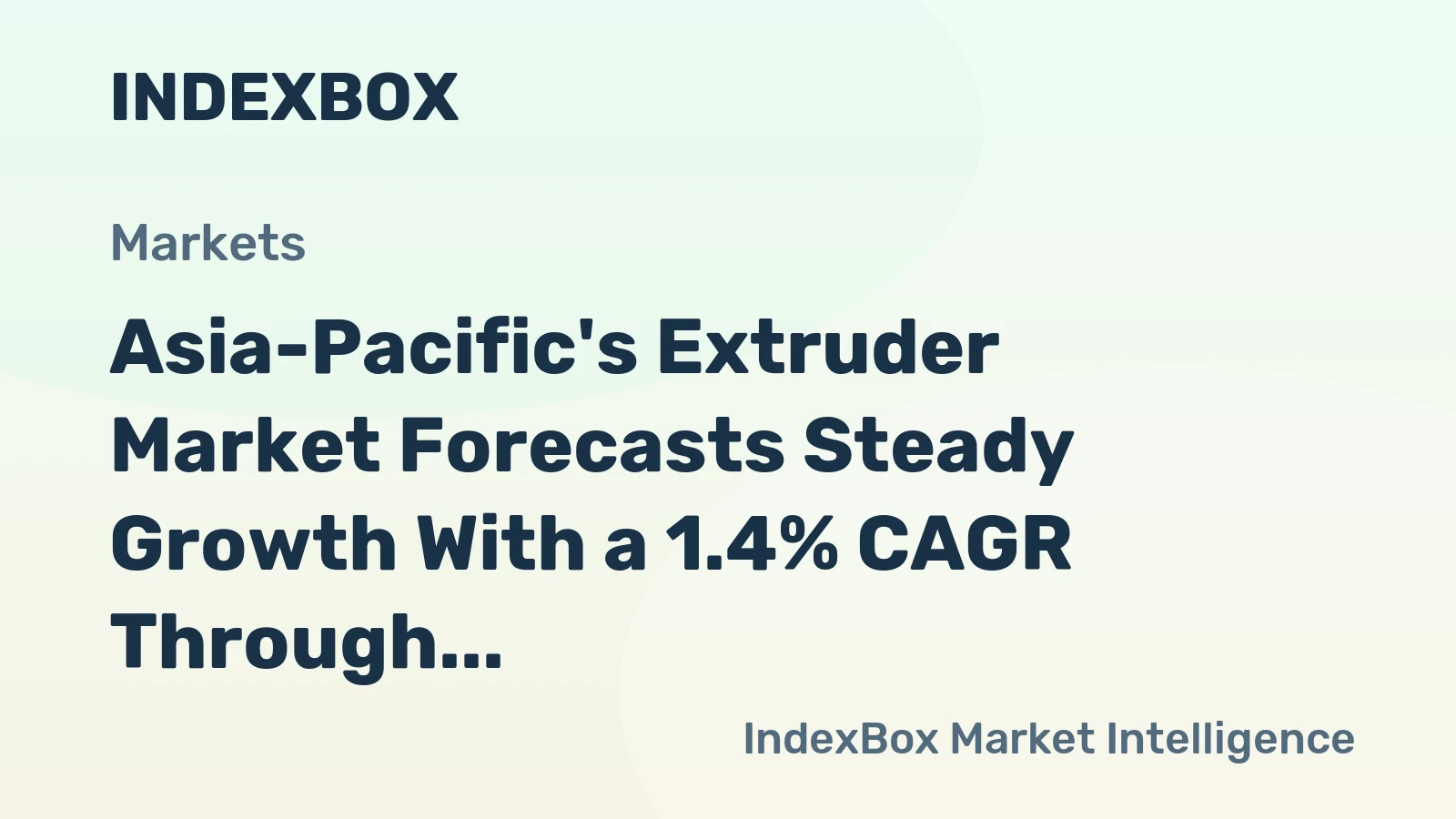 Asia-Pacific's Extruder Market Forecasts Steady Growth With a 1.4% CAGR Through 2035