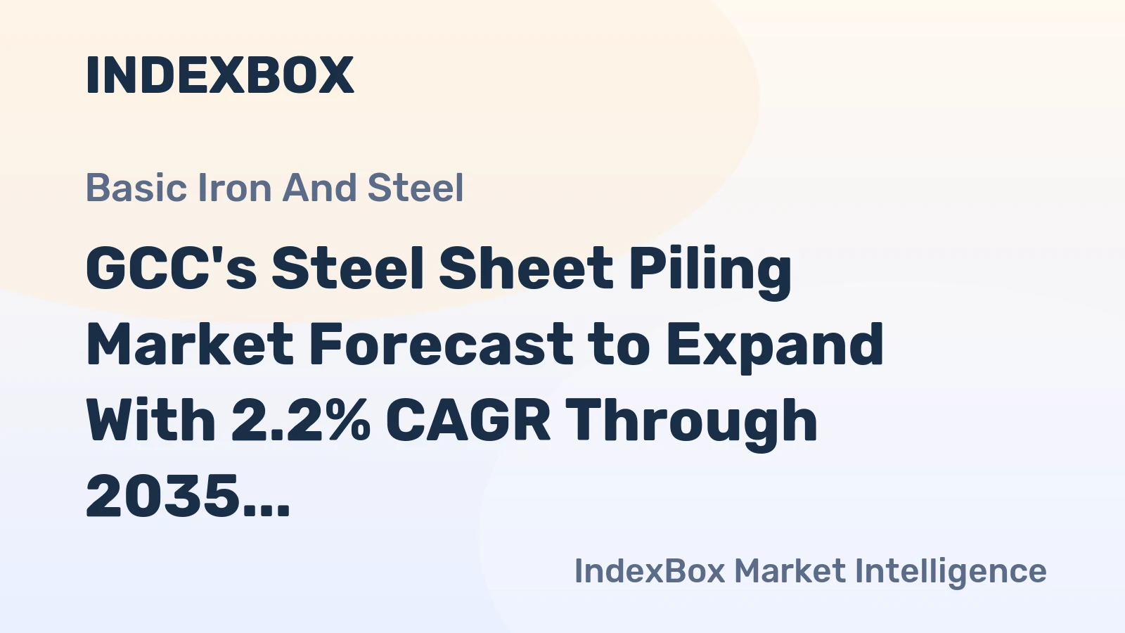GCC's Steel Sheet Piling Market Forecast to Expand With 2.2% CAGR Through 2035