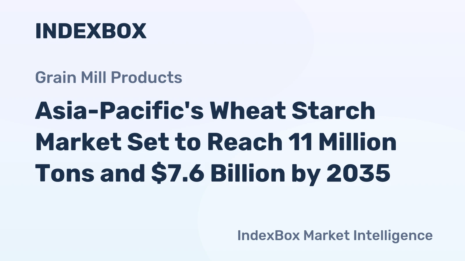 Asia-Pacific's Wheat Starch Market Set to Reach 11 Million Tons and $7.6 Billion by 2035