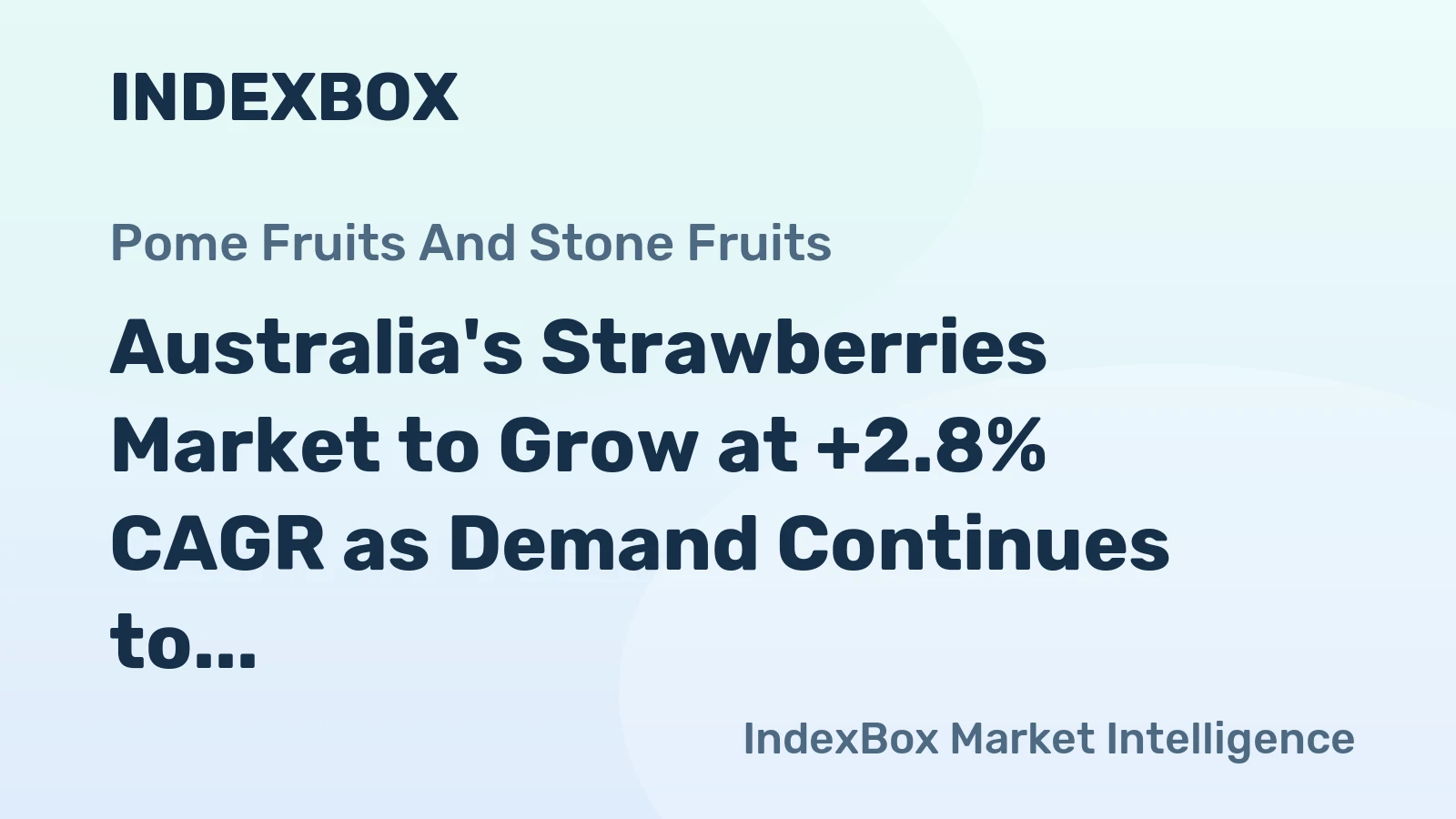 Australia's Strawberries Market to Grow at +2.8% CAGR as Demand Continues to Rise