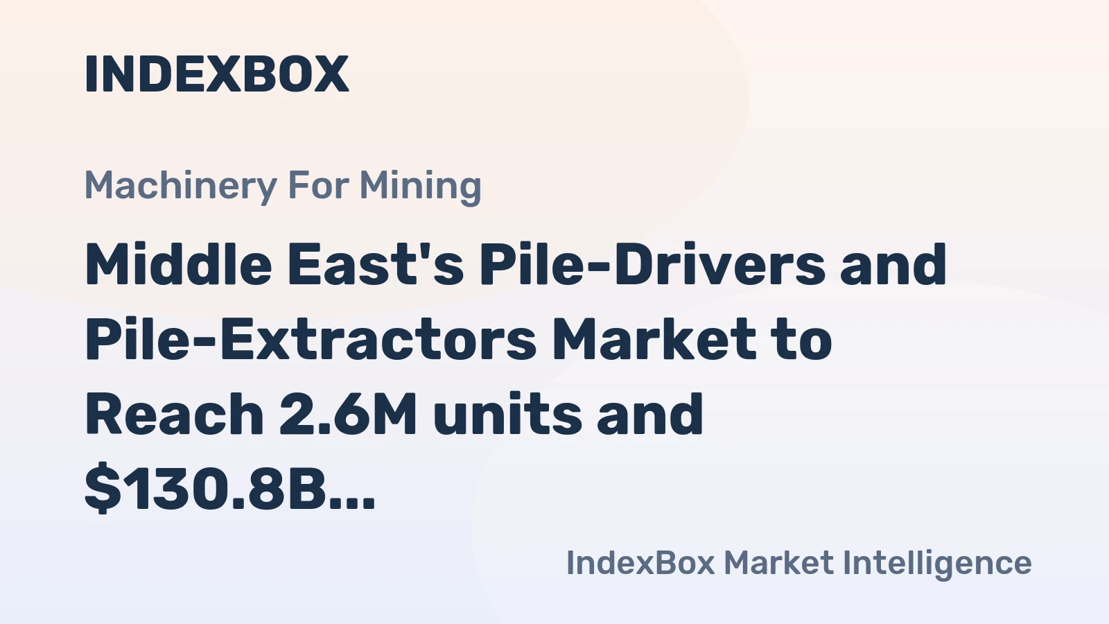 Middle East's Pile-Drivers and Pile-Extractors Market to Reach 2.6M units and $130.8B by 2035