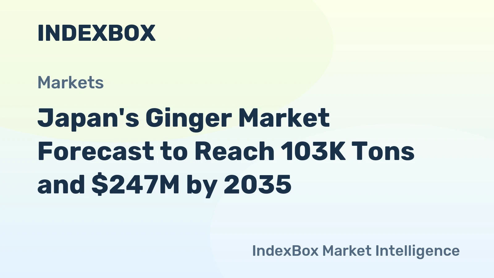 Japan's Ginger Market Forecast to Reach 103K Tons and $247M by 2035