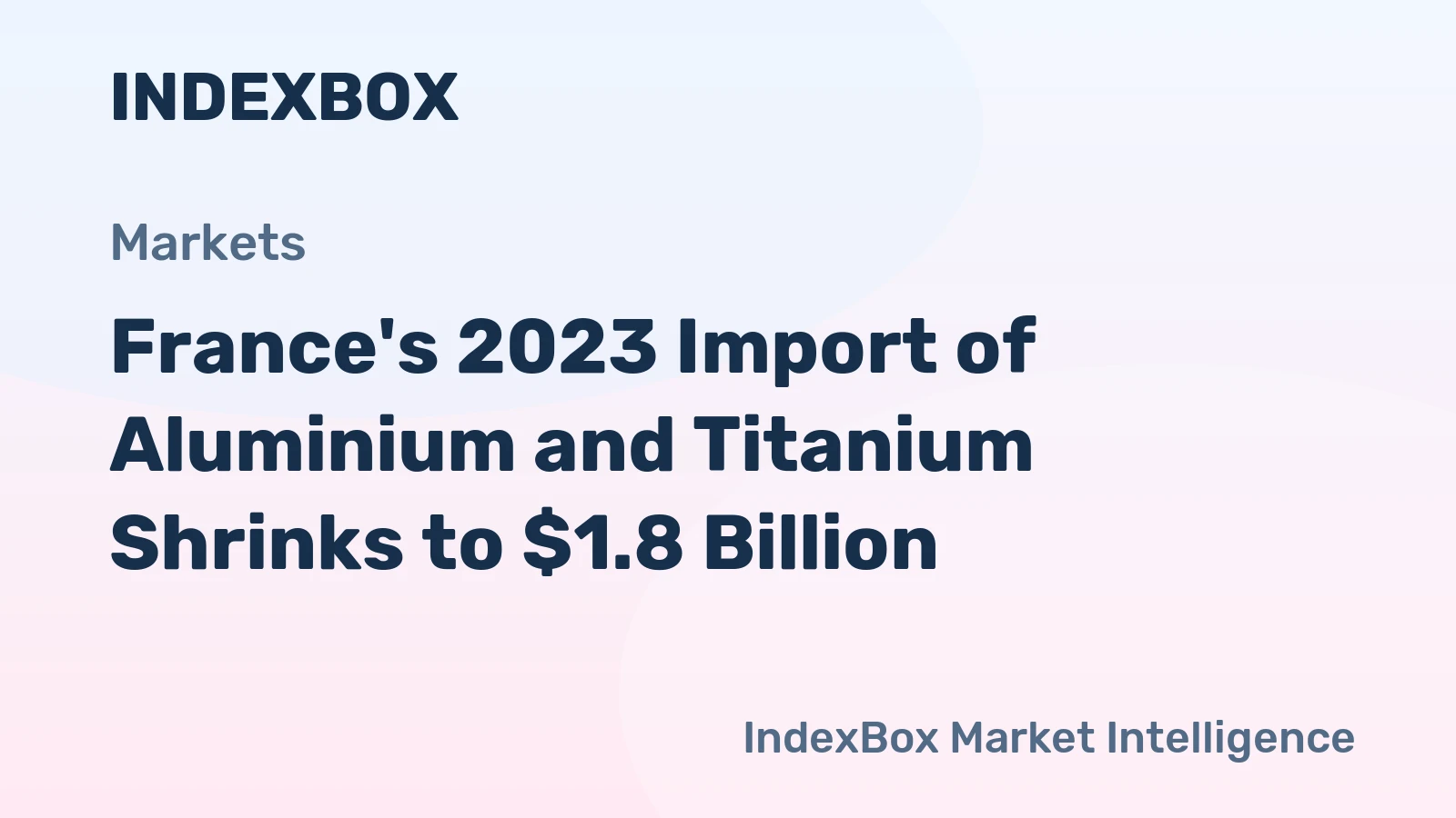 France's 2023 Import of Aluminium and Titanium Shrinks to $1.8 Billion