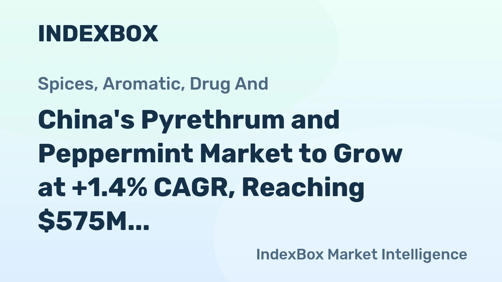 China's Pyrethrum and Peppermint Market to Grow at +1.4% CAGR, Reaching $575M by 2035