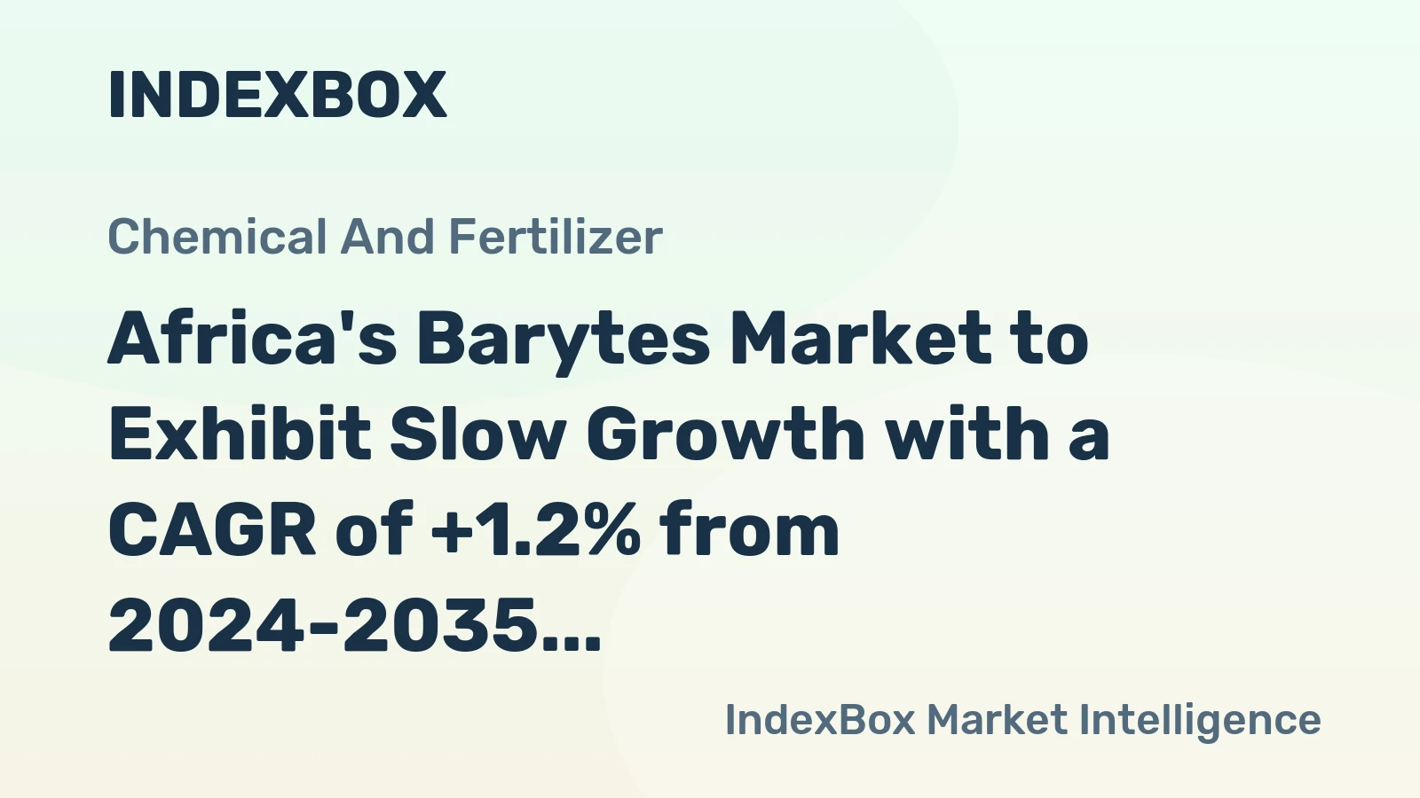 Africa's Barytes Market to Exhibit Slow Growth with a CAGR of +1.2% from 2024-2035