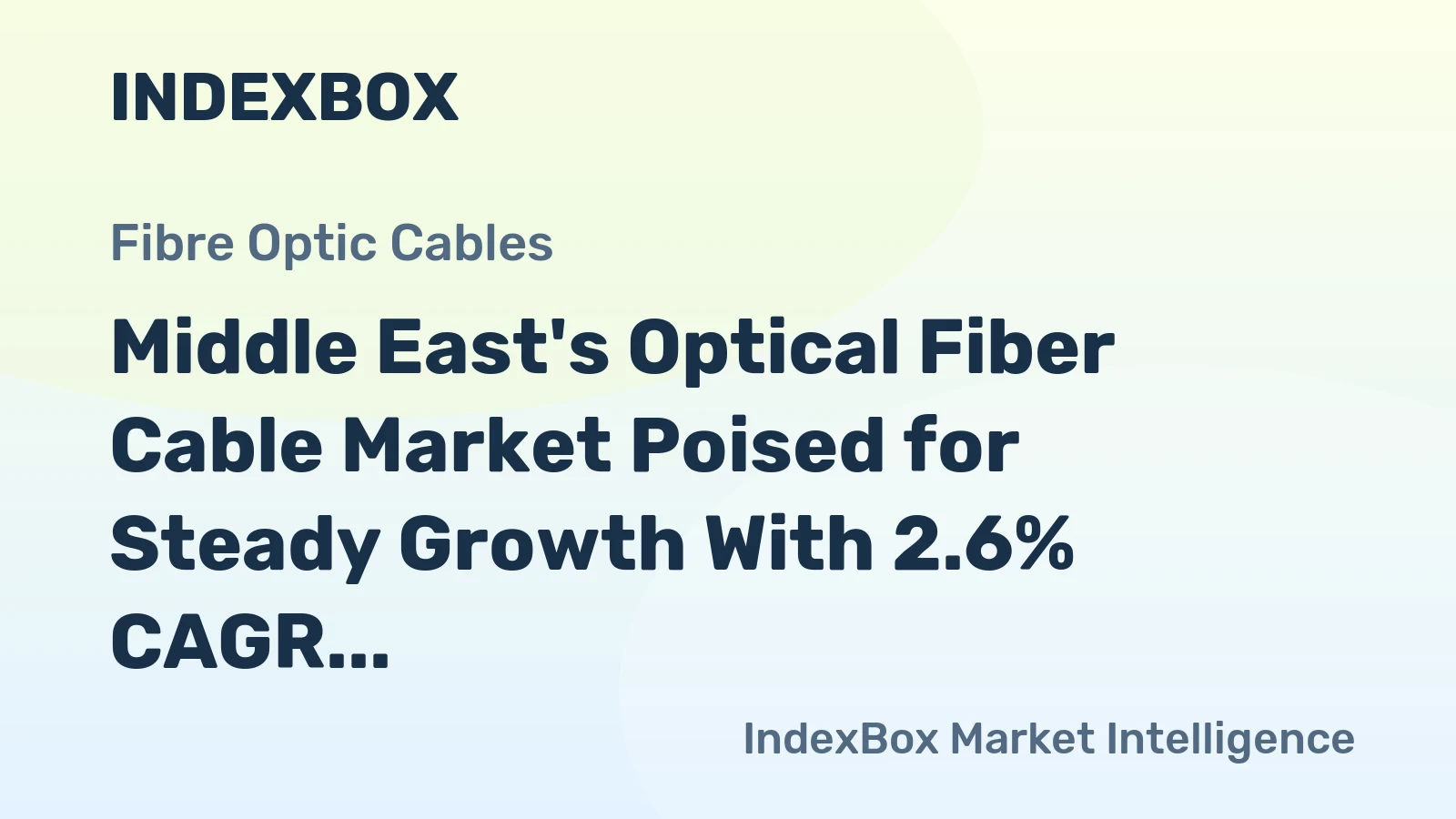 Middle East's Optical Fiber Cable Market Poised for Steady Growth With 2.6% CAGR in Value Through 2035