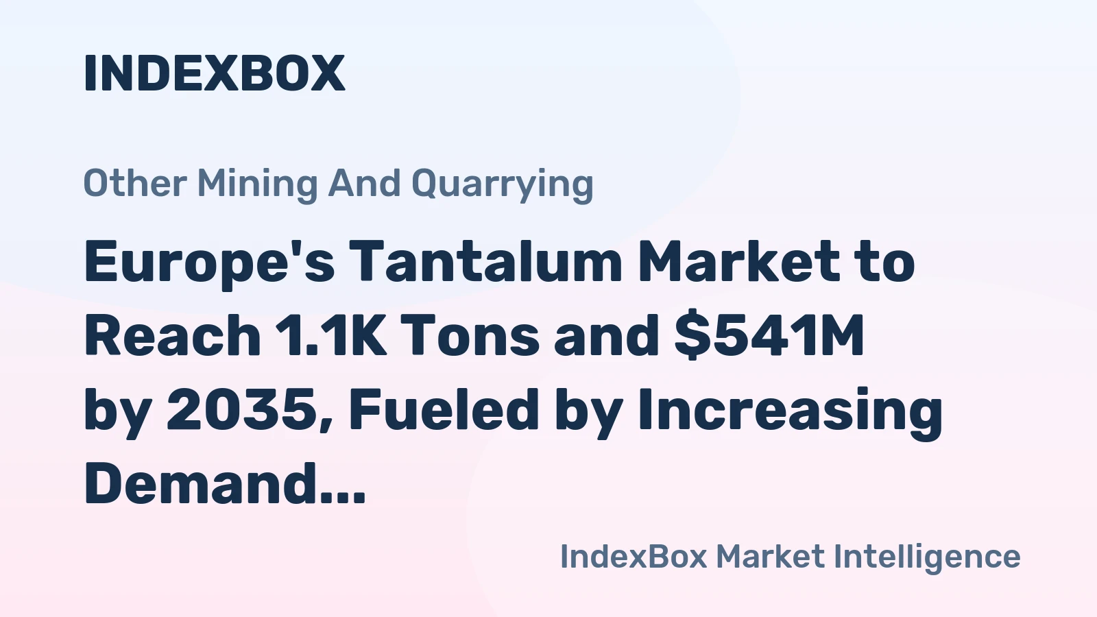 Europe's Tantalum Market to Reach 1.1K Tons and $541M by 2035, Fueled by Increasing Demand