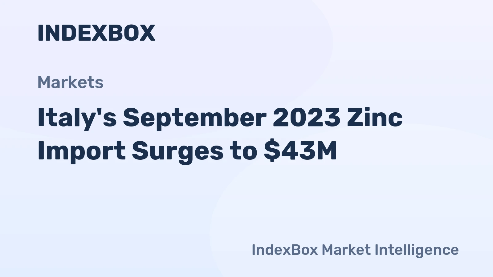 Italy's September 2023 Zinc Import Surges to $43M