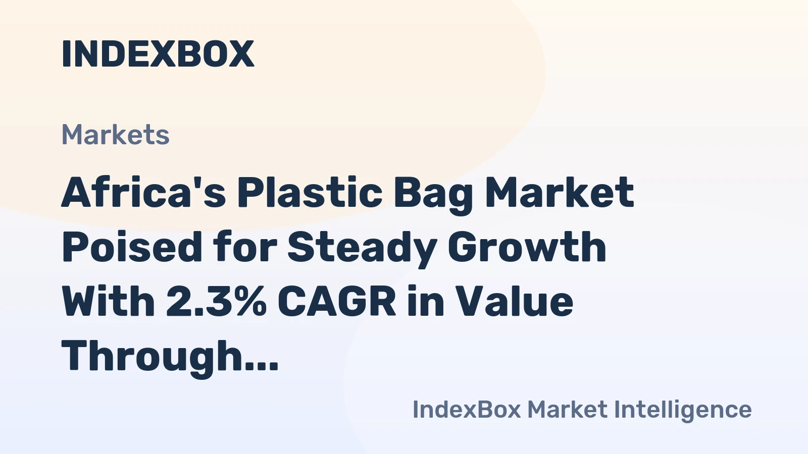 Africa's Plastic Bag Market Poised for Steady Growth With 2.3% CAGR in Value Through 2035