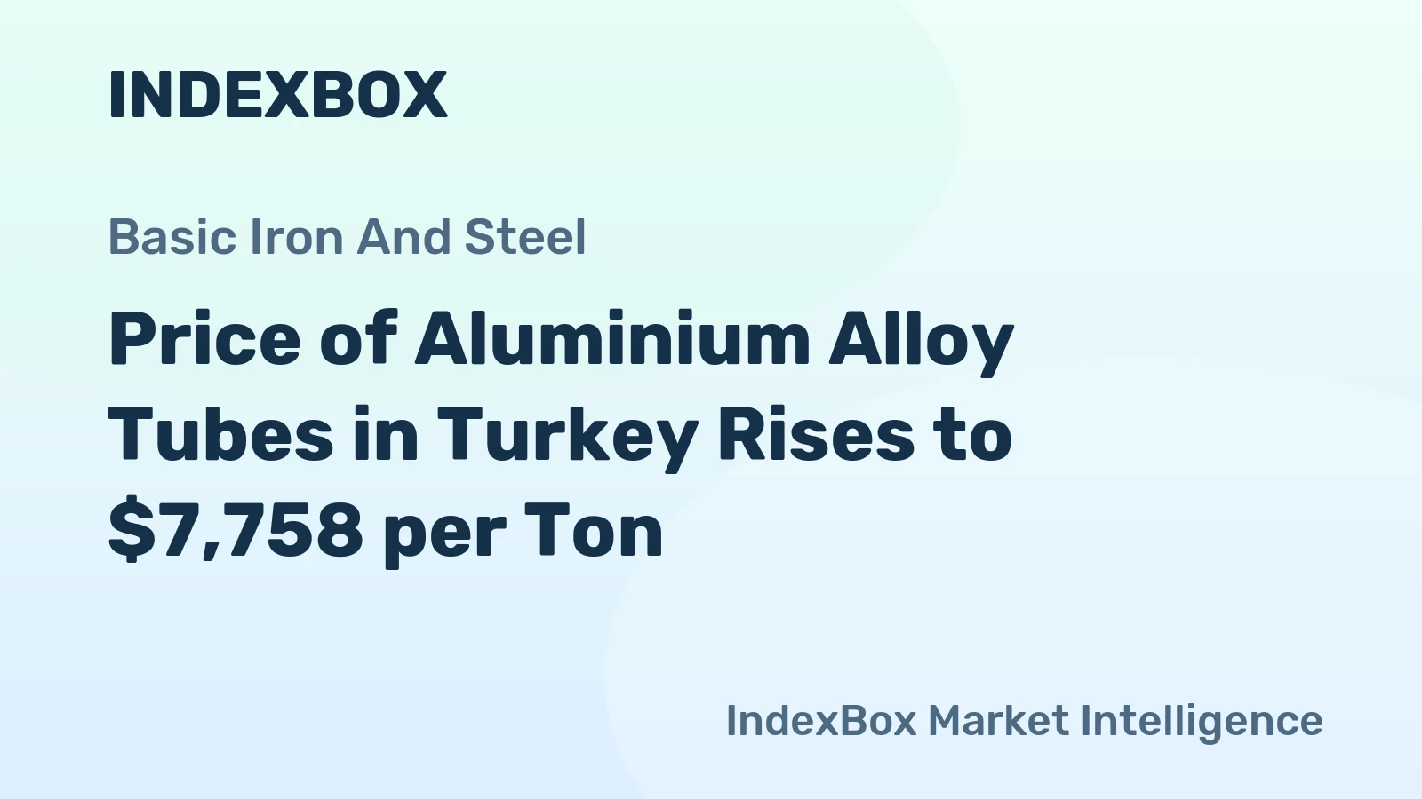 Price of Aluminium Alloy Tubes in Turkey Rises to $7,758 per Ton