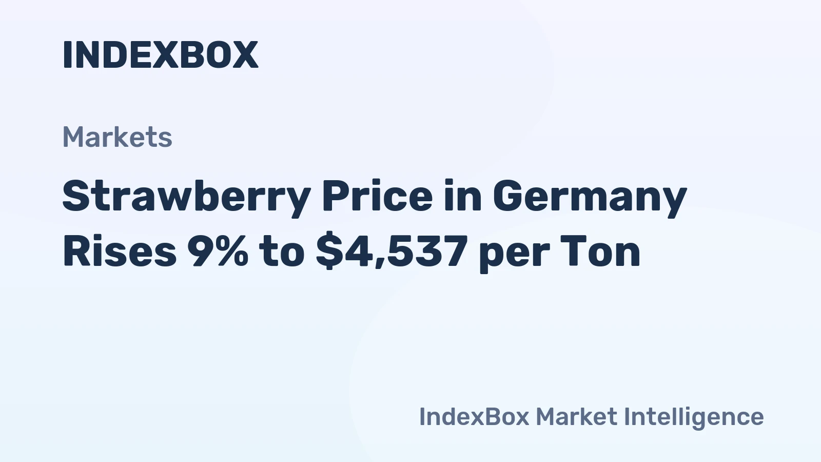 Strawberry Price in Germany Rises 9% to $4,537 per Ton