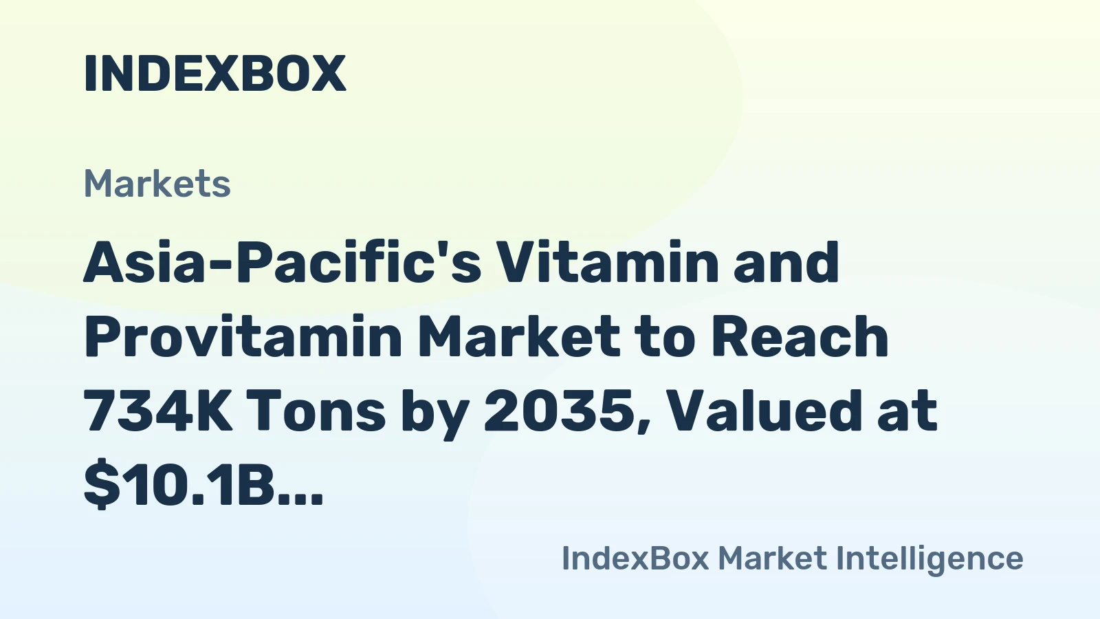 Asia-Pacific's Vitamin and Provitamin Market to Reach 734K Tons by 2035, Valued at $10.1B