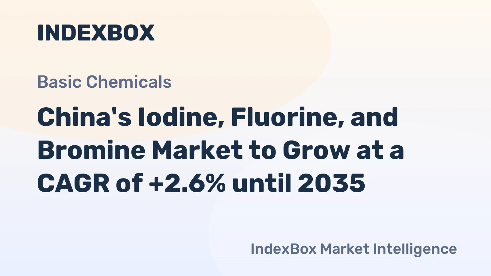 China's Iodine, Fluorine, and Bromine Market to Grow at a CAGR of +2.6% until 2035