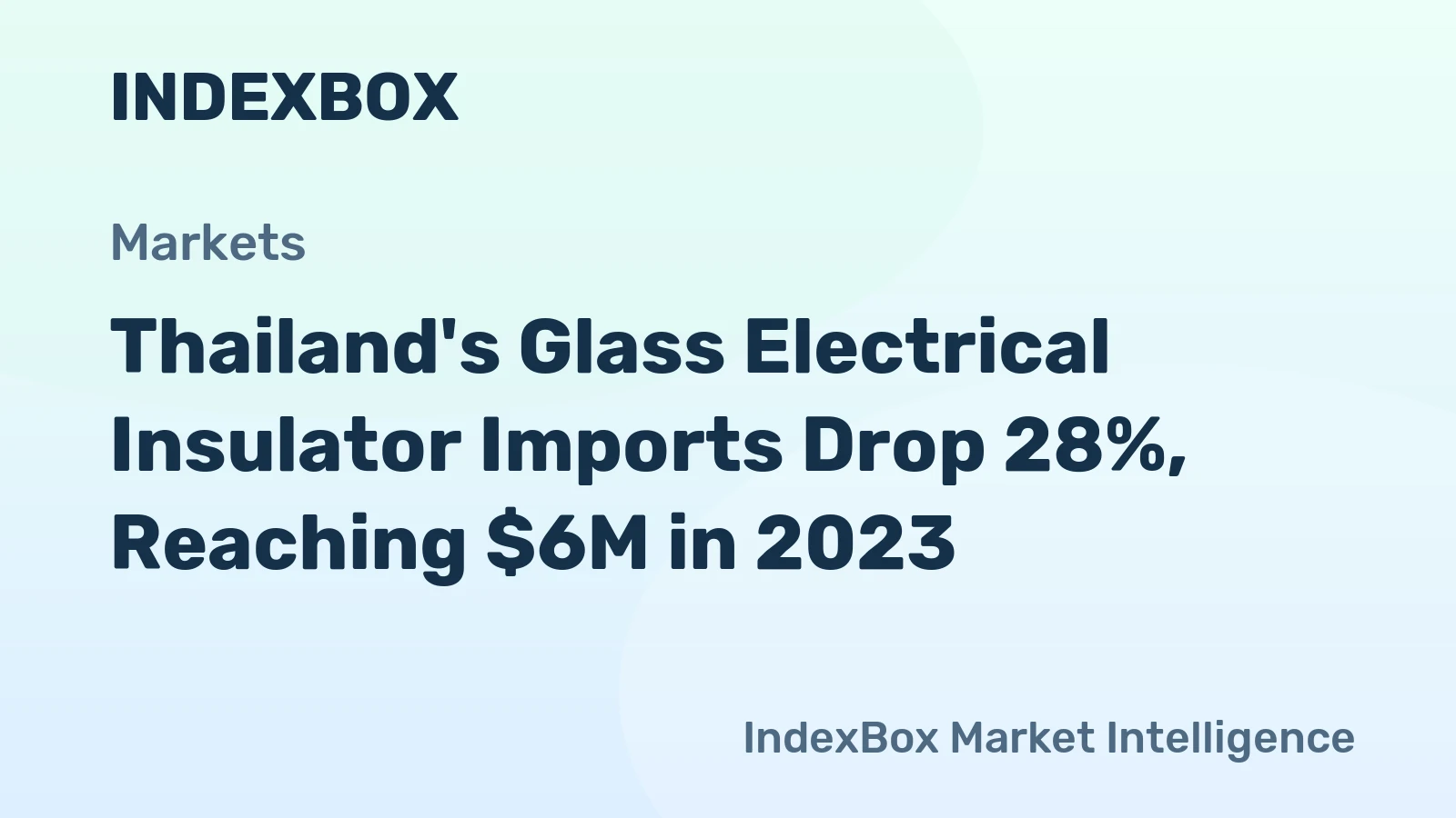 Thailand's Glass Electrical Insulator Imports Drop 28%, Reaching $6M in 2023