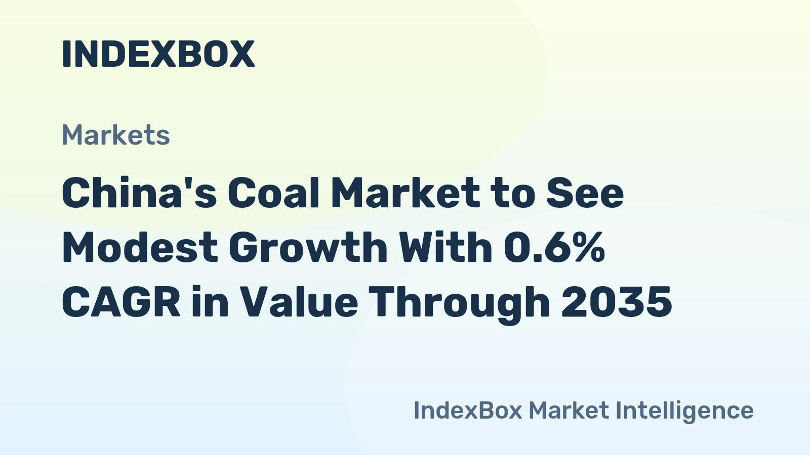 China's Coal Market to See Modest Growth With 0.6% CAGR in Value Through 2035