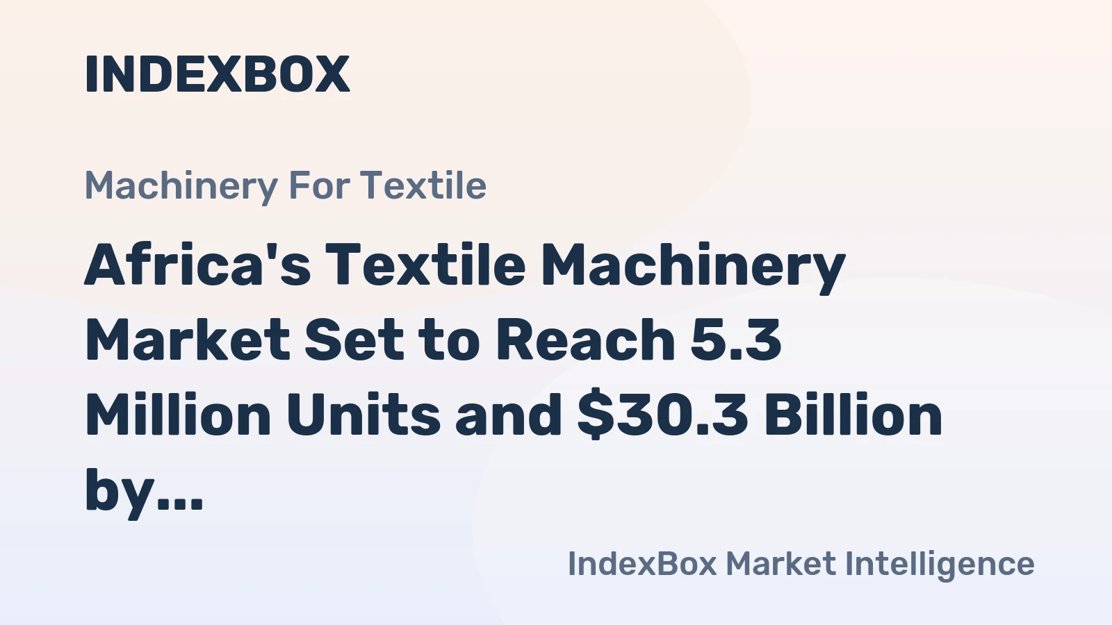 Africa's Textile Machinery Market Set to Reach 5.3 Million Units and $30.3 Billion by 2035
