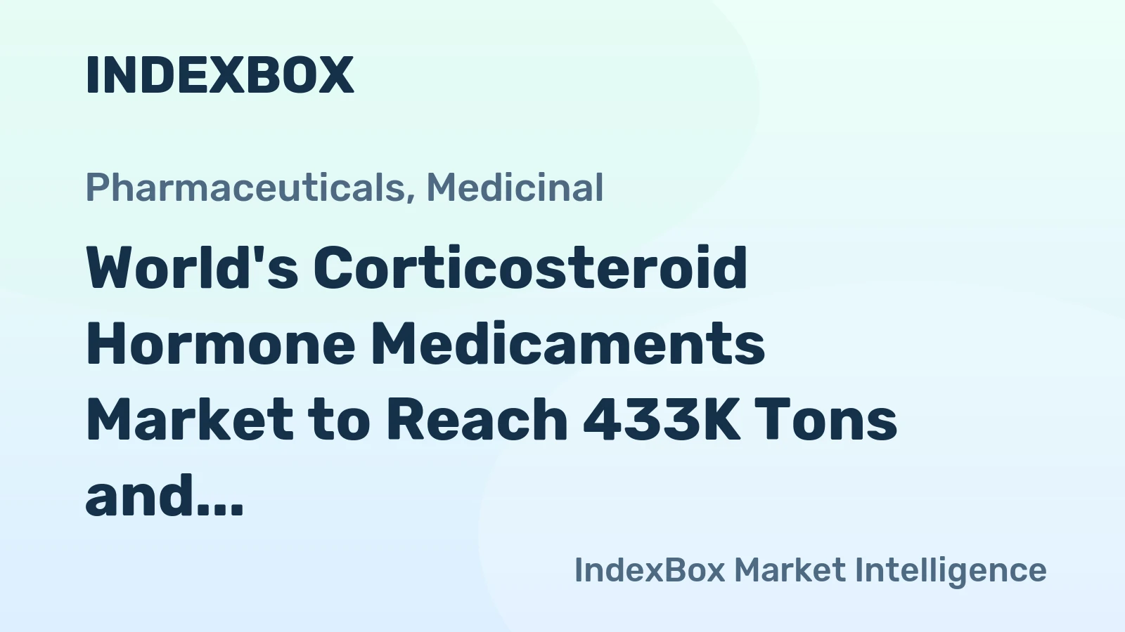 World's Corticosteroid Hormone Medicaments Market to Reach 433K Tons and $103.1 Billion