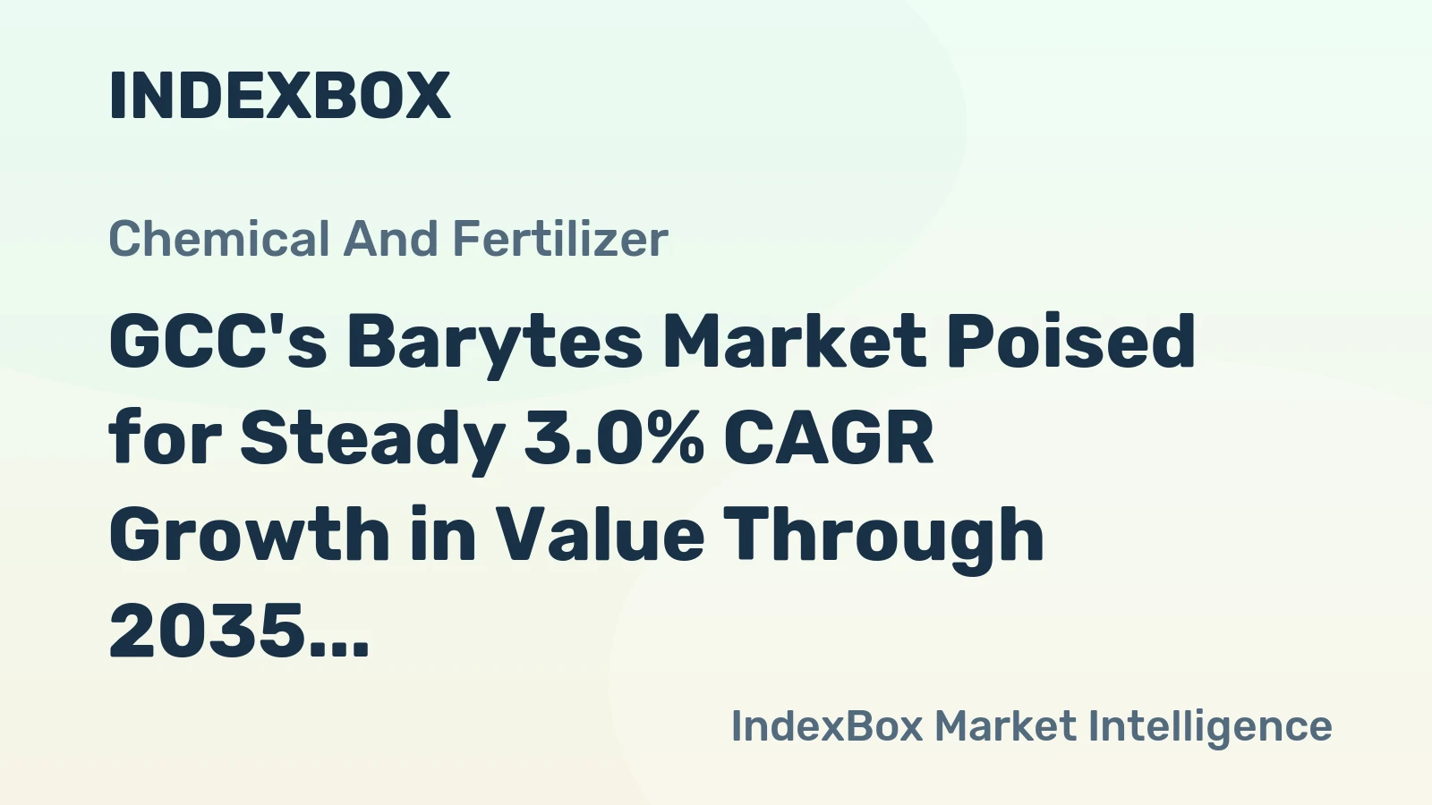 GCC's Barytes Market Poised for Steady 3.0% CAGR Growth in Value Through 2035