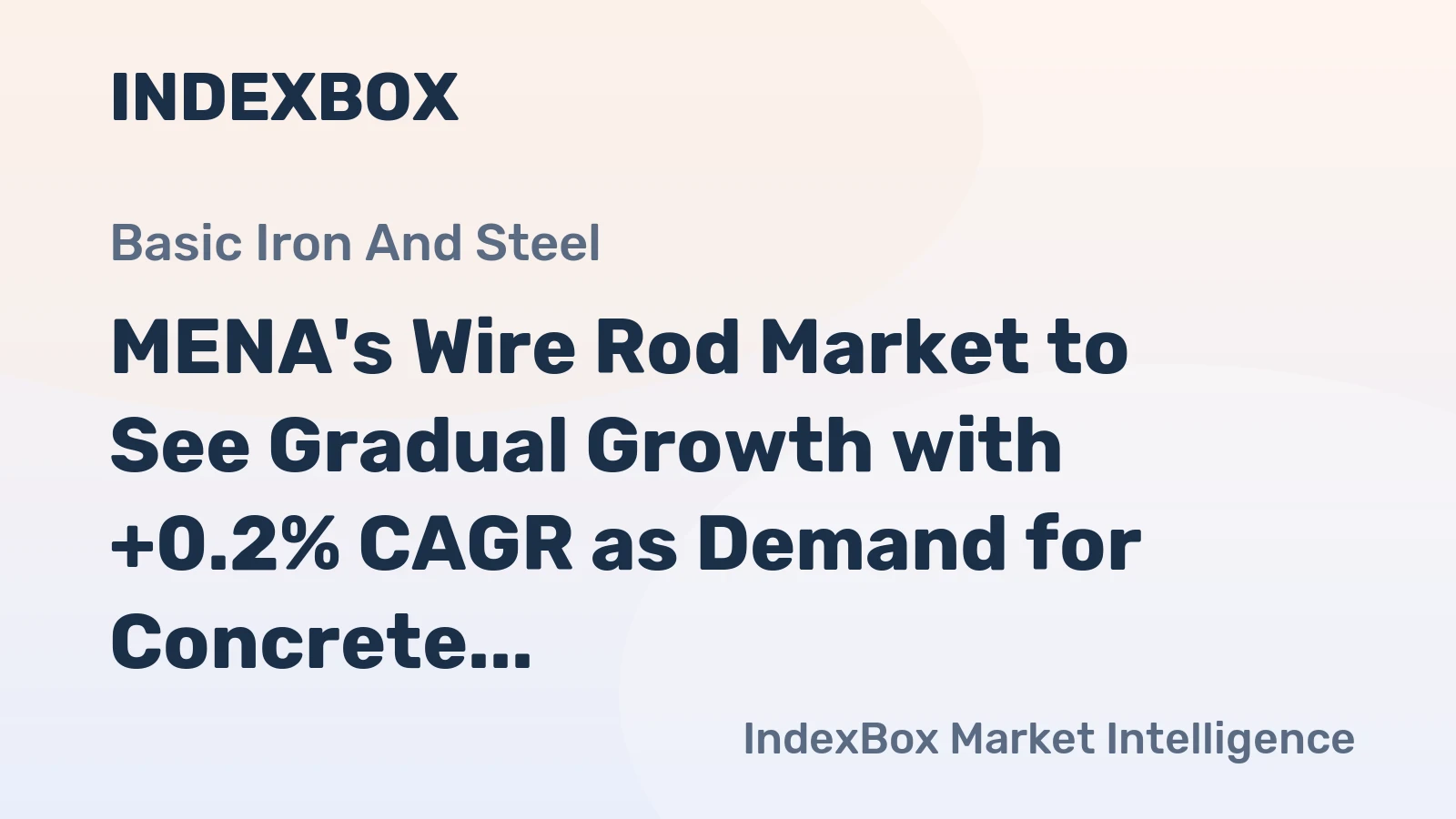MENA's Wire Rod Market to See Gradual Growth with +0.2% CAGR as Demand for Concrete Reinforcing Increases