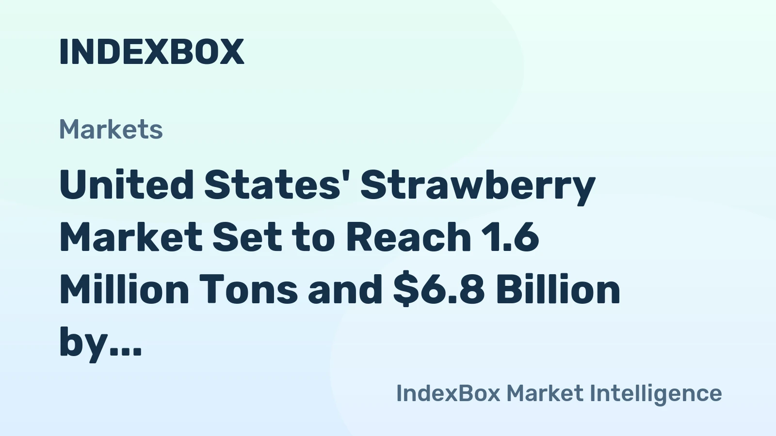 United States' Strawberry Market Set to Reach 1.6 Million Tons and $6.8 Billion by 2035