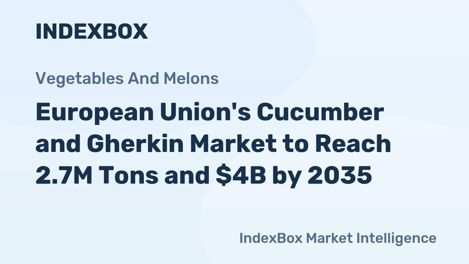 European Union's Cucumber and Gherkin Market to Reach 2.7M Tons and $4B by 2035