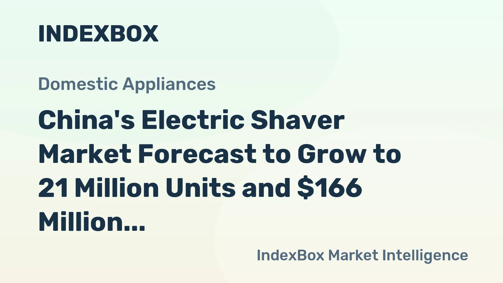 China's Electric Shaver Market Forecast to Grow to 21 Million Units and $166 Million by 2035