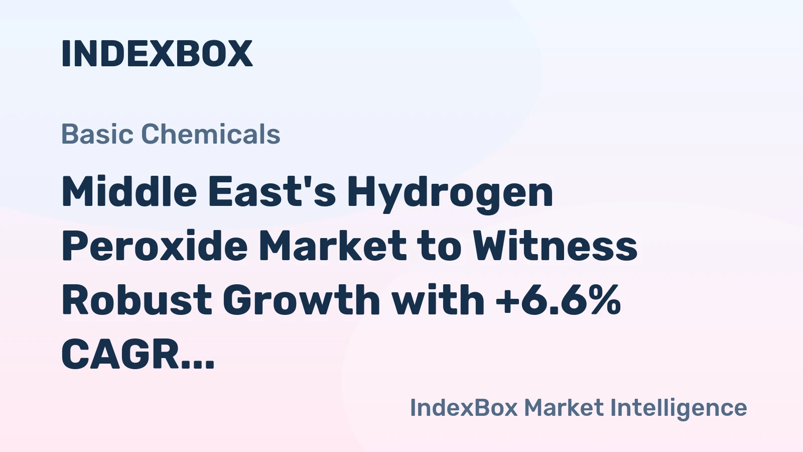 Middle East's Hydrogen Peroxide Market to Witness Robust Growth with +6.6% CAGR by 2035