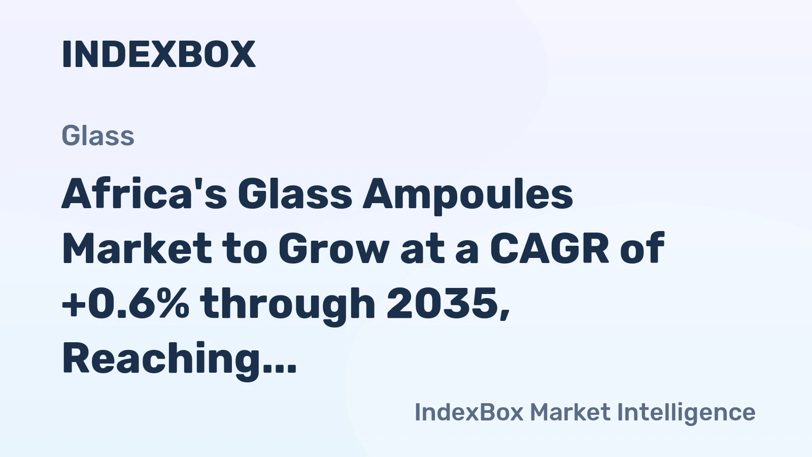 Africa's Glass Ampoules Market to Grow at a CAGR of +0.6% through 2035, Reaching $118.7B Value