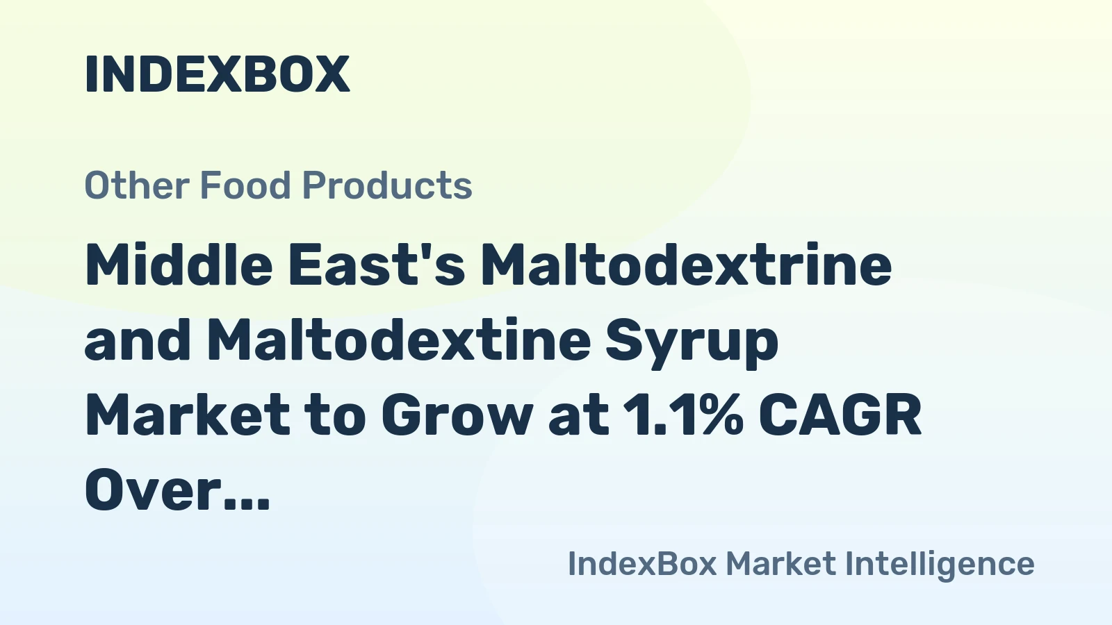 Middle East's Maltodextrine and Maltodextine Syrup Market to Grow at 1.1% CAGR Over Next Decade