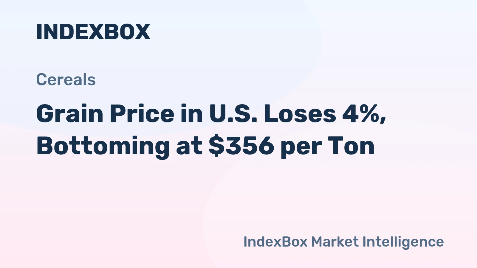Grain Price in U.S. Loses 4%, Bottoming at $356 per Ton
