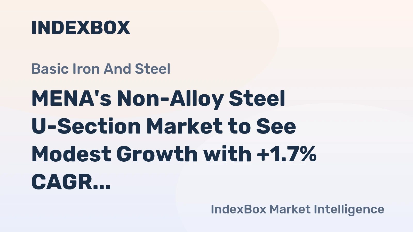 MENA's Non-Alloy Steel U-Section Market to See Modest Growth with +1.7% CAGR