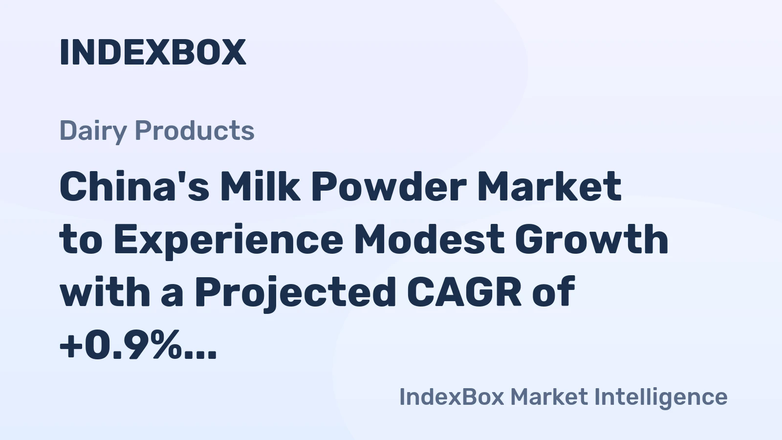 China's Milk Powder Market to Experience Modest Growth with a Projected CAGR of +0.9% from 2024 to 2035