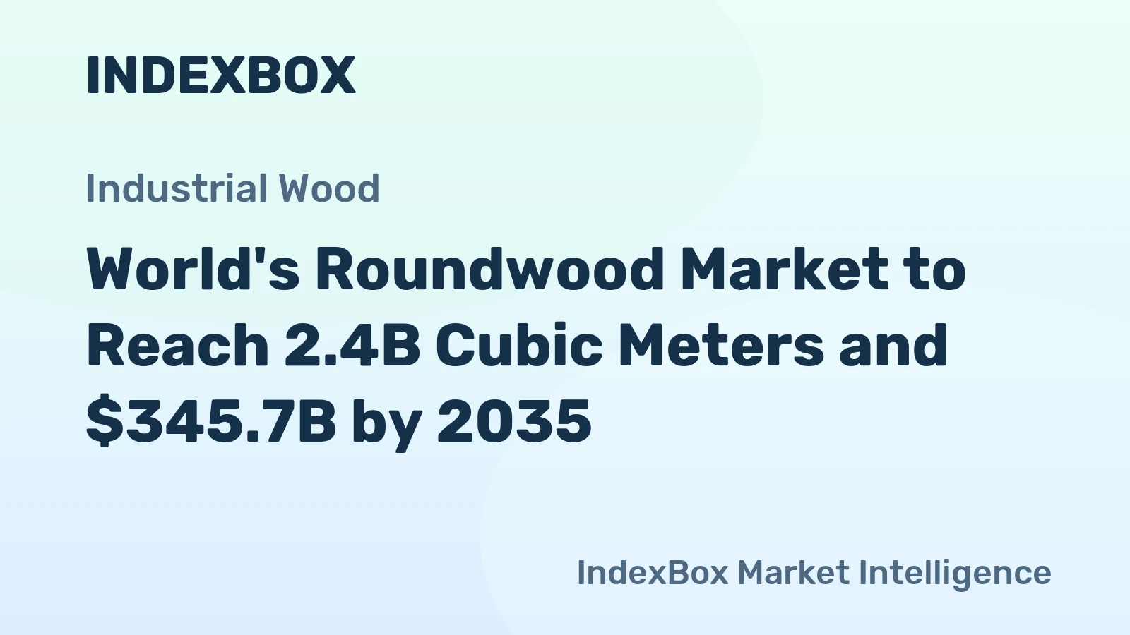 World's Roundwood Market to Reach 2.4B Cubic Meters and $345.7B by 2035