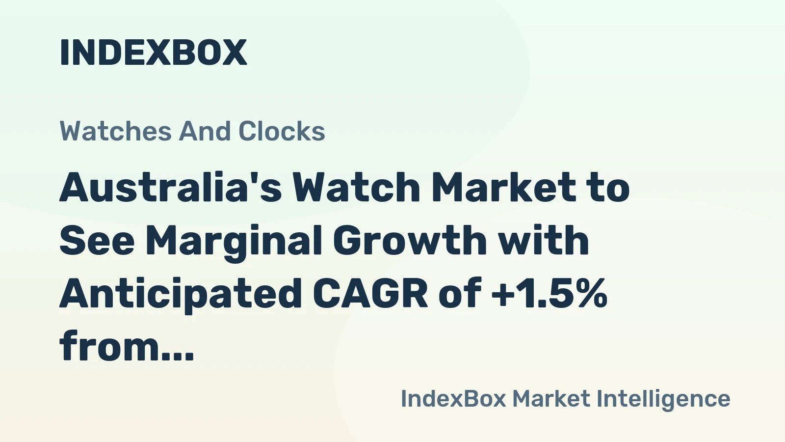 Australia's Watch Market to See Marginal Growth with Anticipated CAGR of +1.5% from 2024 to 2035