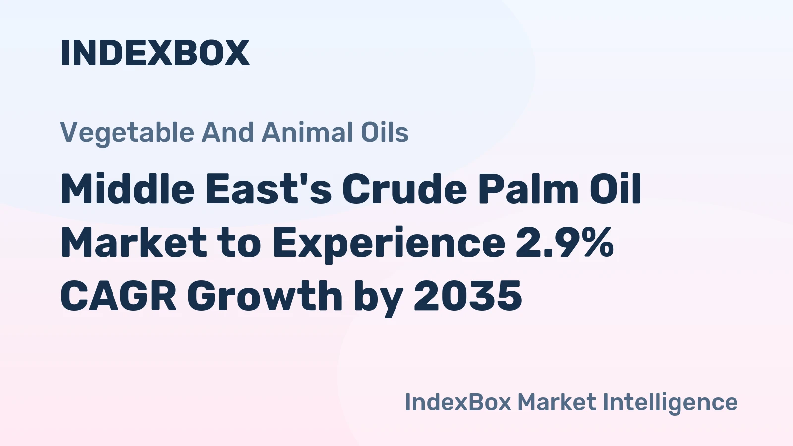 Middle East's Crude Palm Oil Market to Experience 2.9% CAGR Growth by 2035