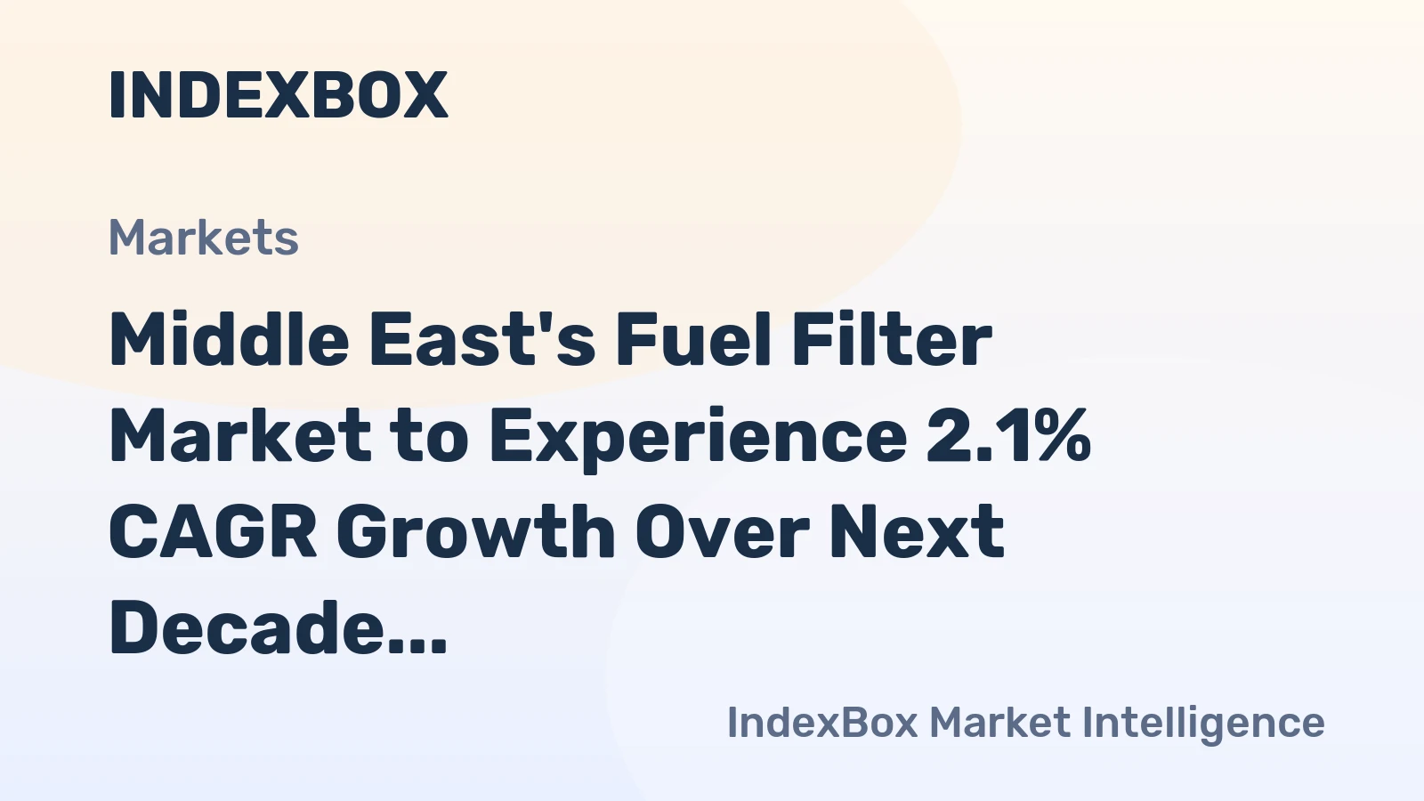 Middle East's Fuel Filter Market to Experience 2.1% CAGR Growth Over Next Decade, Reaching 126M Units by 2035