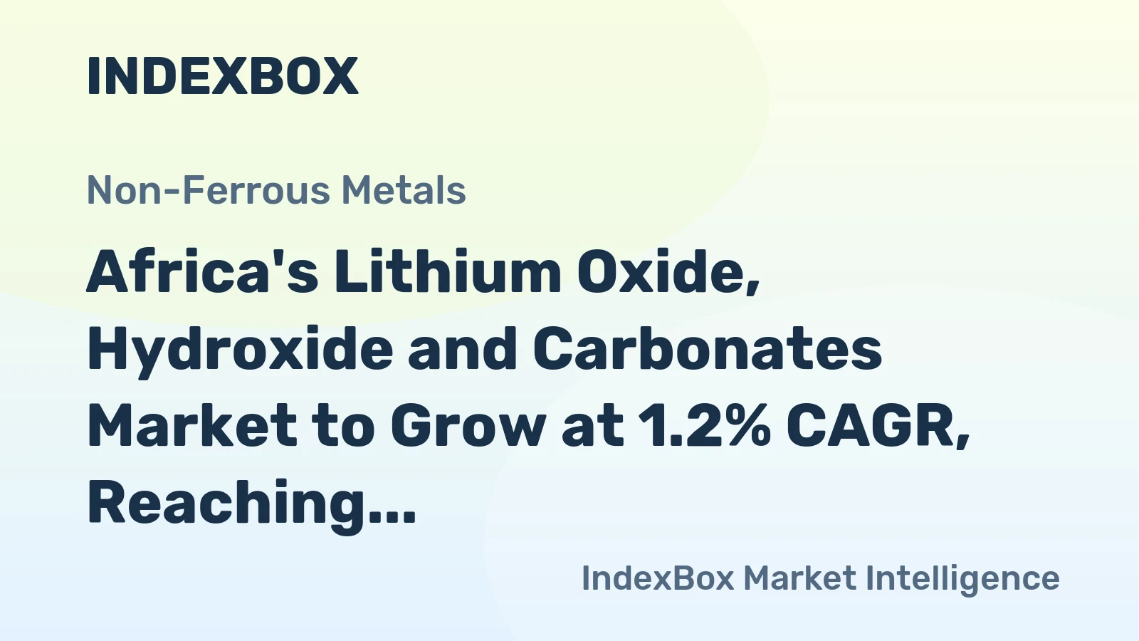 Africa's Lithium Oxide, Hydroxide and Carbonates Market to Grow at 1.2% CAGR, Reaching 5K Tons by 2035