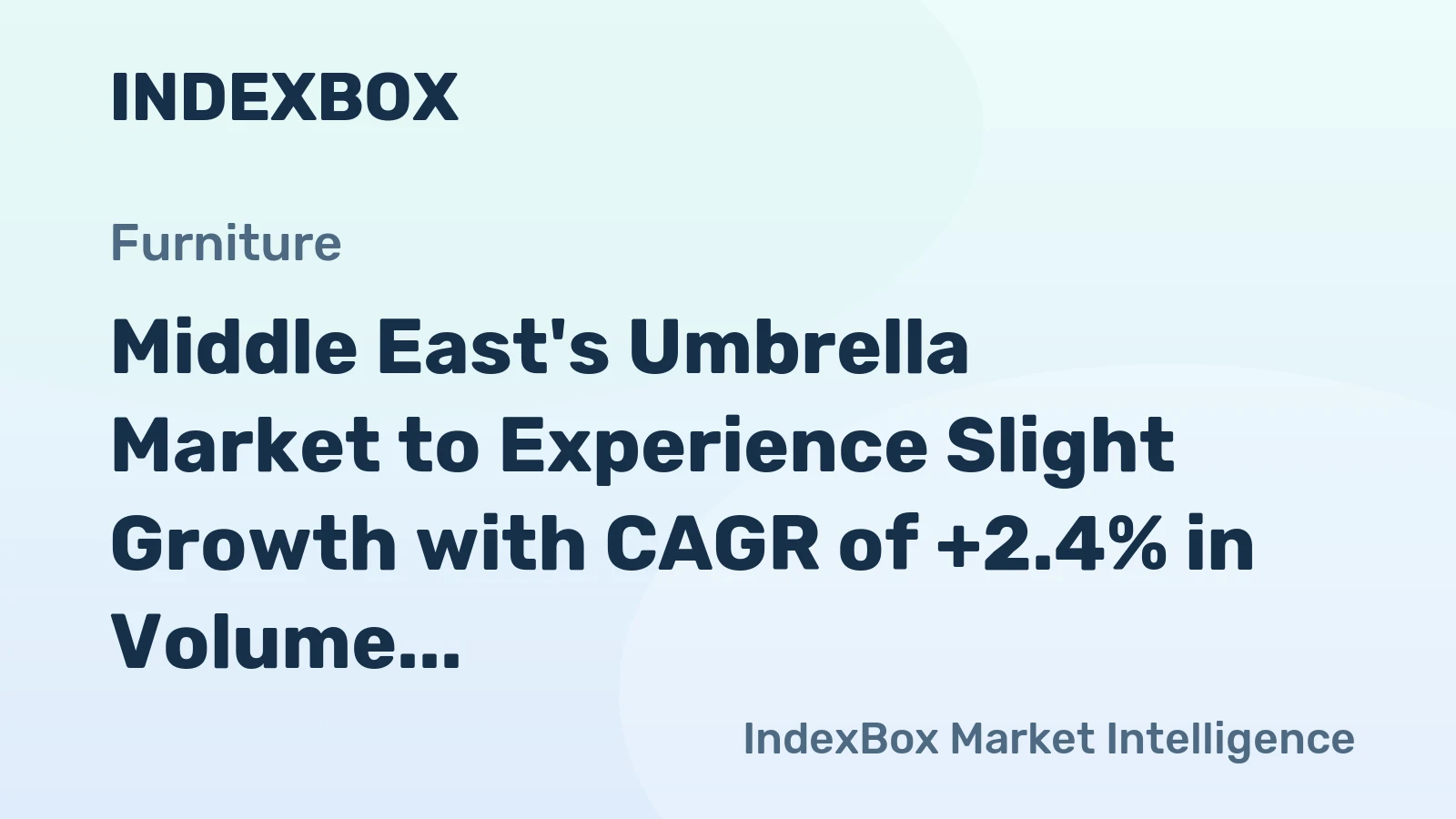 Middle East's Umbrella Market to Experience Slight Growth with CAGR of +2.4% in Volume and +3.9% in Value from 2024 to 2035