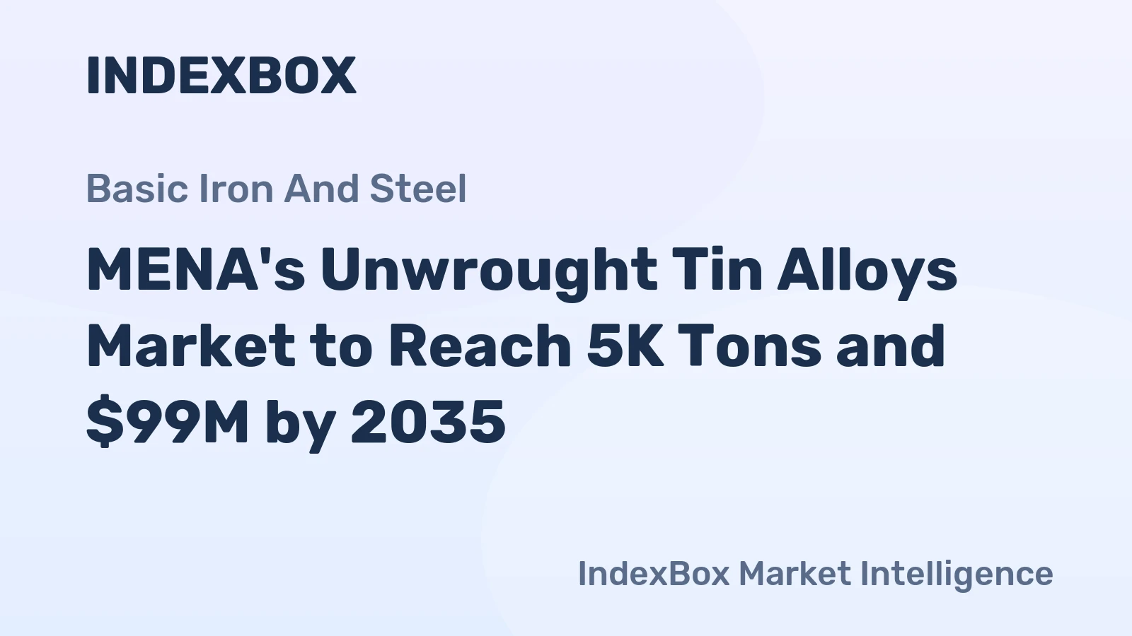 MENA's Unwrought Tin Alloys Market to Reach 5K Tons and $99M by 2035
